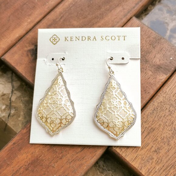 Kendra Scott | Jewelry | Kendra Scott Addie Earrings Gold Filigree Mix ...